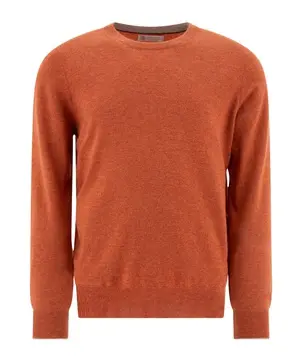 Brunello Cucinelli Crewneck Knitted Jumper - Orange
