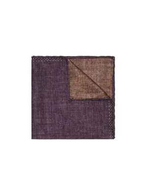 Brunello Cucinelli Logo Detailed Pocket Square - Black
