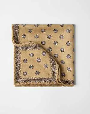 Brunello Cucinelli Geometric-printed Finished Edge Pocket Square