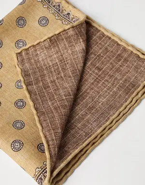 Brunello Cucinelli Geometric-printed Finished Edge Pocket Square
