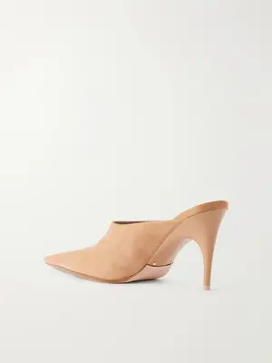 Balenciaga Duchesse 90 Suede Mules - Neutrals
