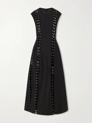 Simone Rocha Embellished Twill Midi Dress - Black