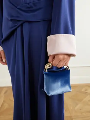 Erdem Mini Bloom Velvet Top-handle Bag - Blue