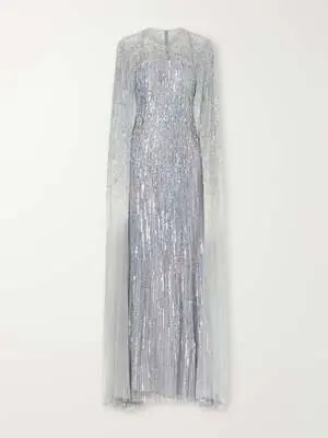 Jenny Packham Cosmic Dust Sequin-embellished Gown