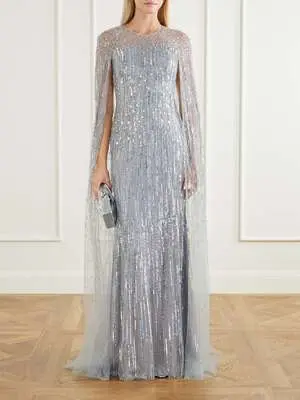 Jenny Packham Cosmic Dust Sequin-embellished Gown