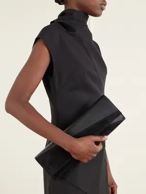 Proenza Schouler Hex Leather And Suede Clutch