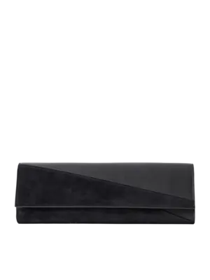Proenza Schouler Hex Leather And Suede Clutch - Black