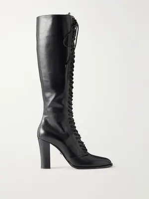 Dolce & Gabbana 90 Leather Knee-high Boots - Black