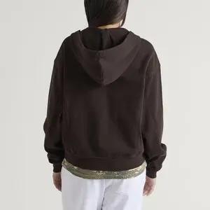 DIME Distressed Terry Zip Hoodie - Brown