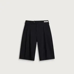 PORTER JAMES Double Pleated Shorts - Navy