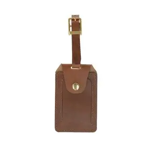 VIDA VIDA Luxe Tan Leather Luggage Tag - Brown