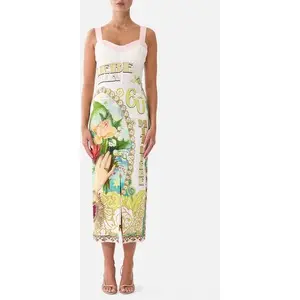 Camilla Form Fitted Midi Dress With Topstitching - Painted Prayers
