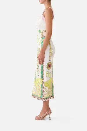 Camilla Form Fitted Midi Dress With Topstitching
