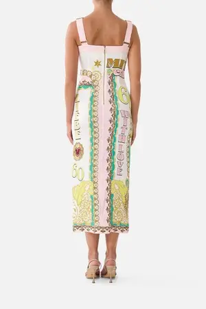Camilla Form Fitted Midi Dress With Topstitching