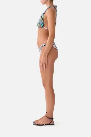 Camilla Fabric Tab Halter Neck Tie Bikini Set