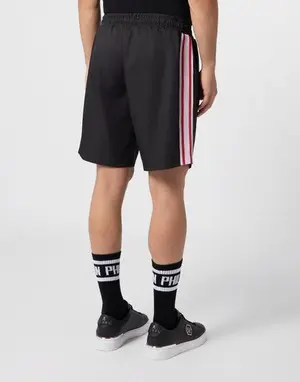 Philipp Plein Nylon Shorts Logo Stripe
