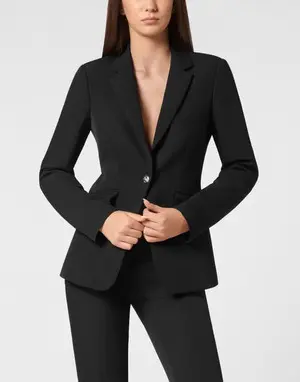 Philipp Plein Fitted Cady Blazer Ls Crystal Skull - Black