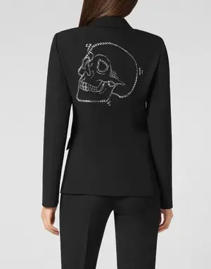 Philipp Plein Fitted Cady Blazer Ls Crystal Skull