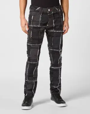 Philipp Plein Denim Trousers Super Straight Cut