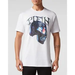 Philipp Plein T-shirt Round Neck Ss Chrome - White