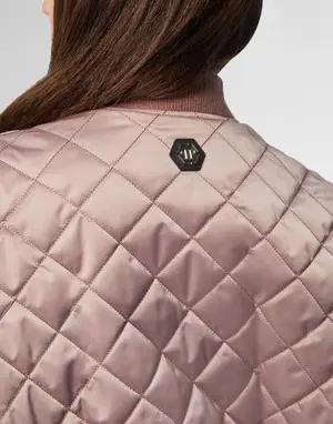 Philipp Plein Nylon Oversize Bomber Matelasse Diamond Signature