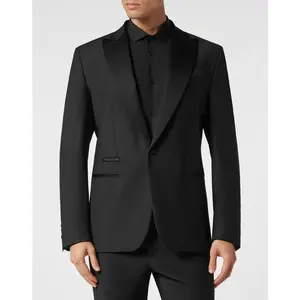 Philipp Plein Wool Blazer Lord Fit Tattoo - Black