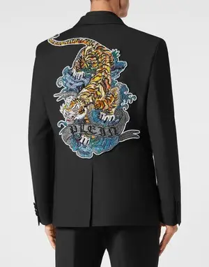 Philipp Plein Wool Blazer Lord Fit Tattoo