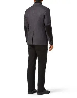 BILLIONAIRE Wool Cashmere Blazer Tailored Fit Crest - Black