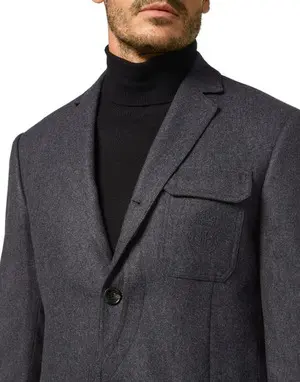 BILLIONAIRE Wool Cashmere Blazer Tailored Fit Crest - Black