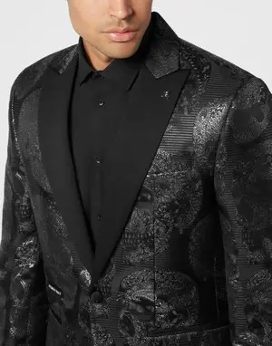 Philipp Plein Jacquard Lord Fit Blazer All Over Skull