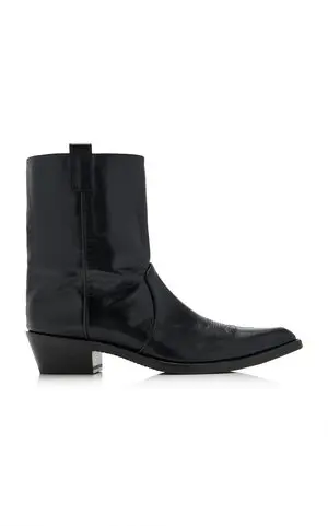 Khaite Clive Leather Ankle Boots - Black