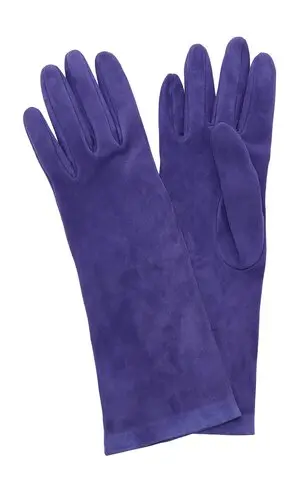 Khaite Remo Suede Mid Gloves - Purple