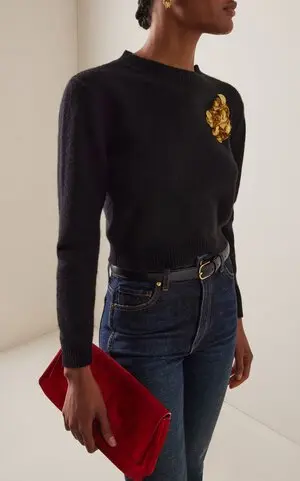 MARKARIAN Romy Sequined Cashmere Sweater