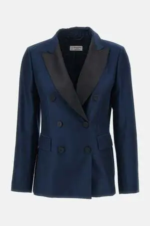 Alberto Biani Double-breasted Tuxedo Blazer - Blu