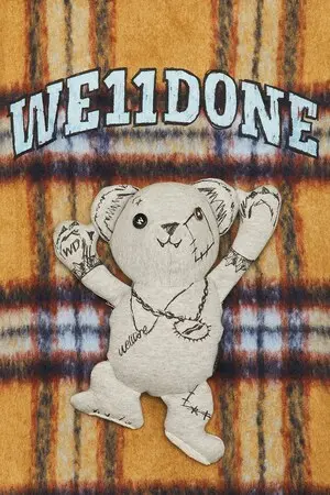We11Done Teddy Doodle Check Pattern Jacket - Camel