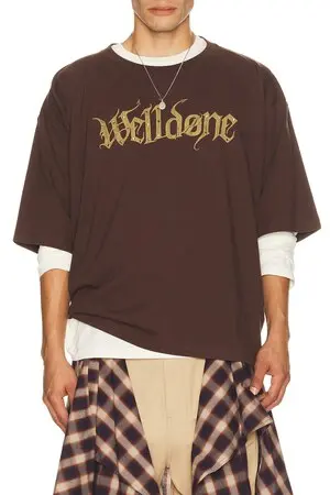 We11Done Devil Arms Up T-shirt - Brown