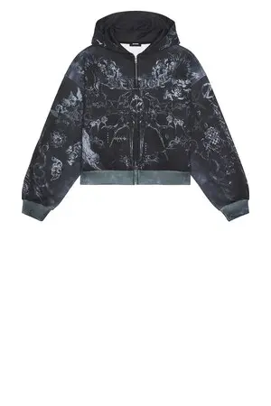 We11Done Tattoo Printed Zip Up Hoodie