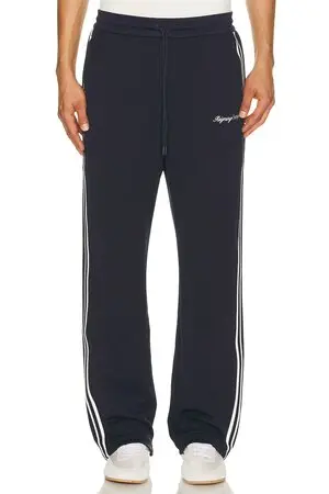 Reigning Champ Poly Pique Campo Standard Track Pant In Blue - Navy