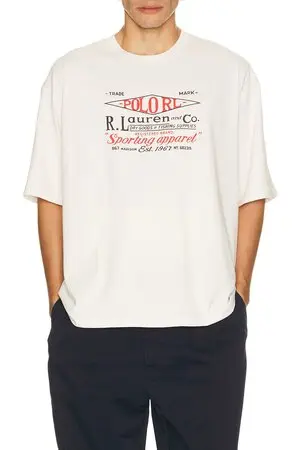 Polo Ralph Lauren Sporting Graphic T-shirt In White - Nevis