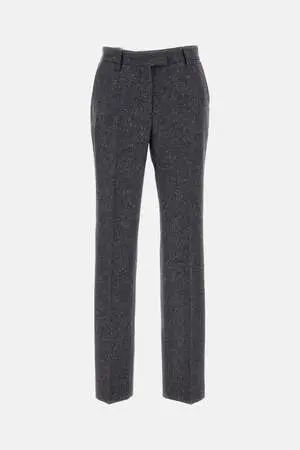 Alberto Biani Pantaloni Slim In Lana - Grigio