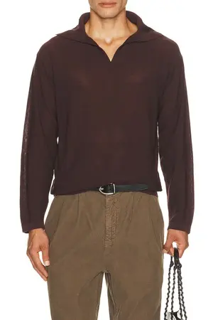 BODE Boxy Polo Long Sleeve - Brown