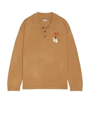 BODE Cowboy Applique Polo In Brown