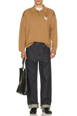 BODE Cowboy Applique Polo In Brown