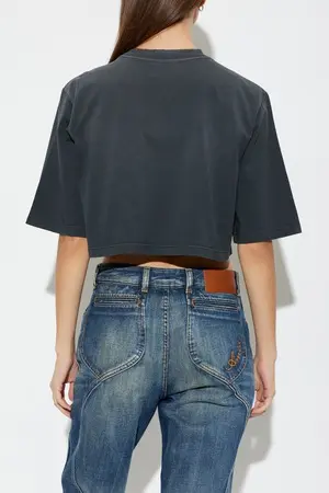 Amiri Cropped T-shirt With ‘vintage’ Effect
