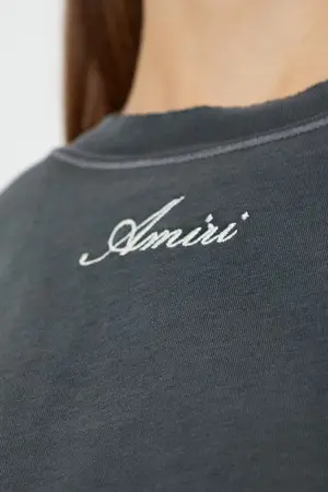 Amiri Cropped T-shirt With ‘vintage’ Effect
