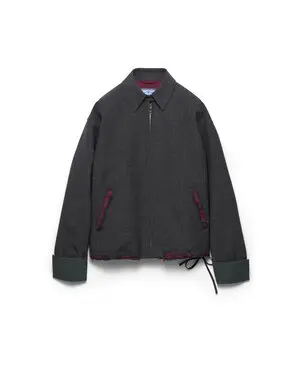 Prada Bonded Devoré Hopsack Blouson Jacket - Grey