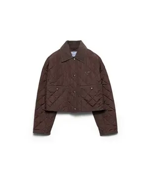 Prada Lightweight Re-nylon Cropped Blouson Jacket - Brown