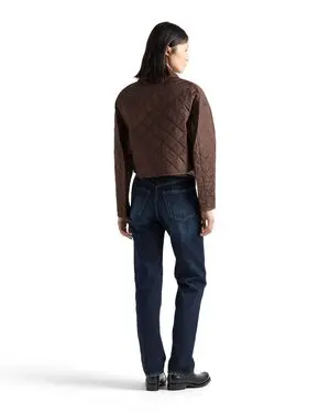 Prada Lightweight Re-nylon Cropped Blouson Jacket - Brown