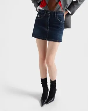 Prada Denim Miniskirt - Navy