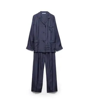 Prada Silk Twill Pajamas - Blue